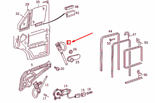 NEW MB SPRINTER 903 FRONT LEFT DOOR WINDOW REGULATOR A9017201446 OEM NO ...