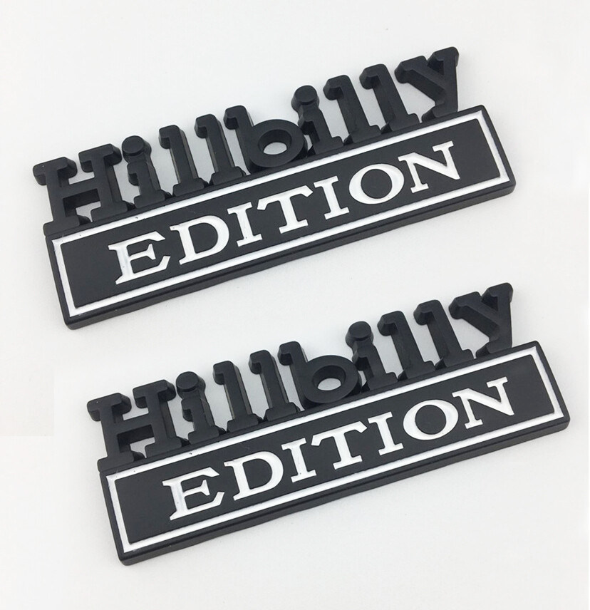 Pair Hillbilly Edition Emblems Truck Exterior Badge 3D Logo Sticker ...