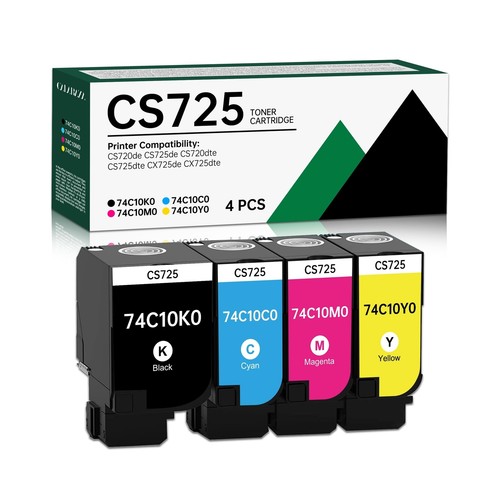 CS720 CS725 CX725 Toner Cartridge 4 Color Compatible Lexmark 74C10 ...