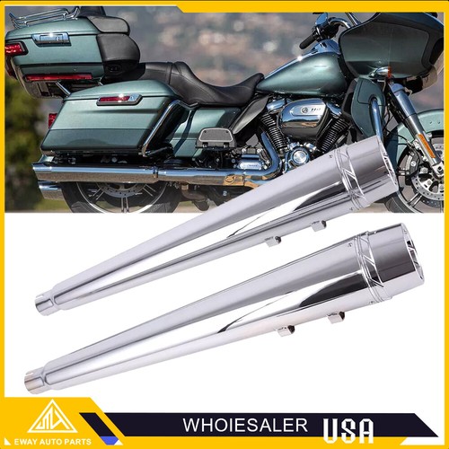 DNA 4" Chrome Slip-On Mufflers Exhaust Pipes For 95-16 Harley Touring ...