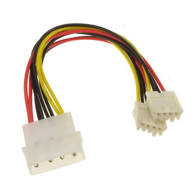 Power Splitter Cable - 4 pin LP4 Molex to 2 x 4 pin Floppy Plugs | eBay UK