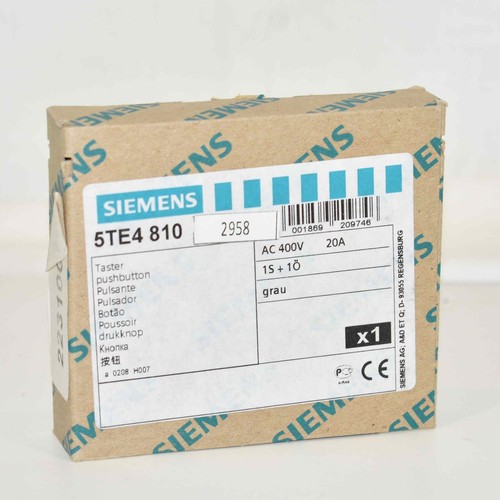 Siemens Button 1S 1Ö 400V 20A 5TE4810 5TE4 810 Grey -new- 4001869209746 ...