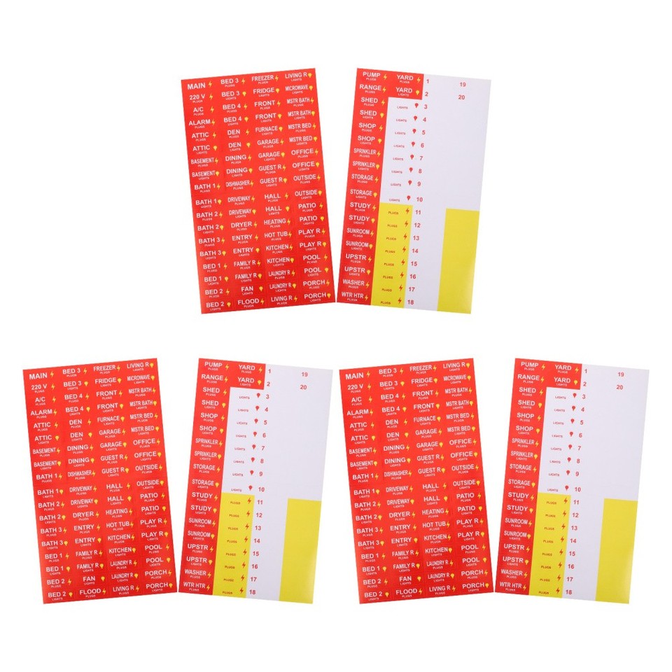 3 Sets Electrical Labels Board Identification Tags Breaker Catalog ...
