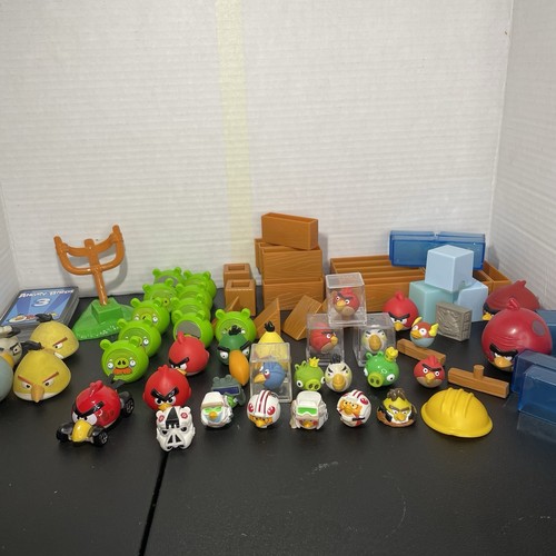 Large LotOf Angry Birds Pieces Blocks Launchers Figures & Mixed Items ...