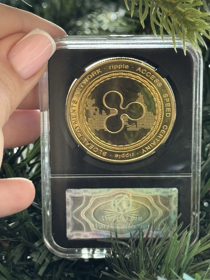 Gold Plate Ripple coin Commemorative Round Collectors Coin XRP Coin ...