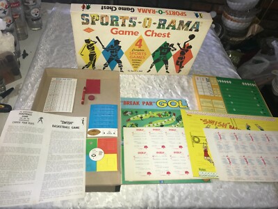 NOS Rare 1965 WARREN Built-Rite #2003 SPORTS-O-RAMA 4 Board Game CHEST ...