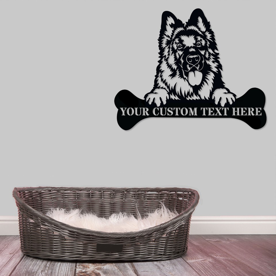Personalized Long-Haired German Shepherd Name Metal Sign. Custom Dog ...