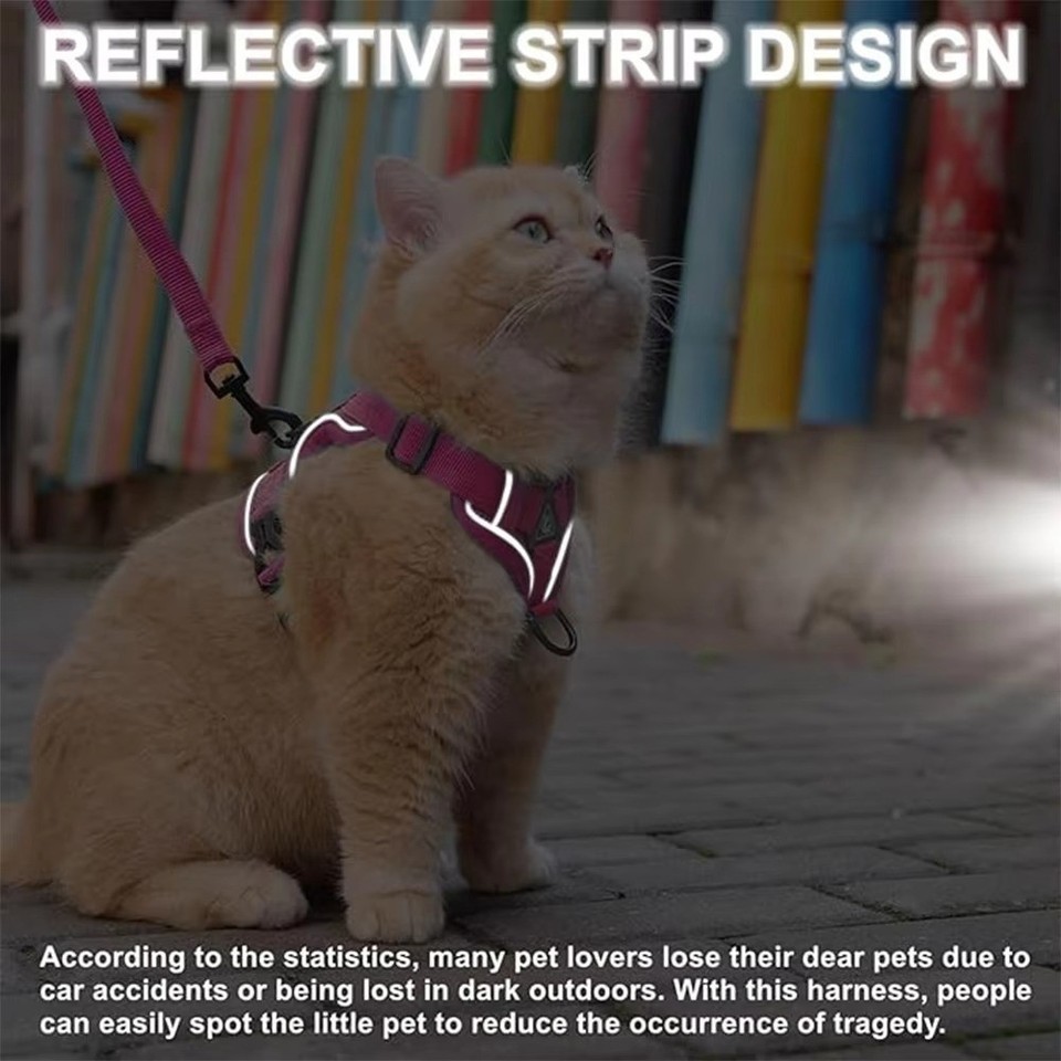 Fashion Reflective Cat Harness and Leash Sets Pet Harnesses for Small ...