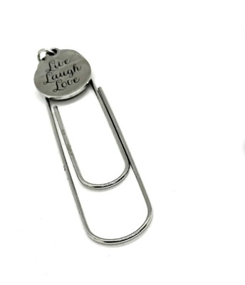 Live Laugh Love Charm Bookmark, Paperclip Bookmark, Reader Gift, Book ...