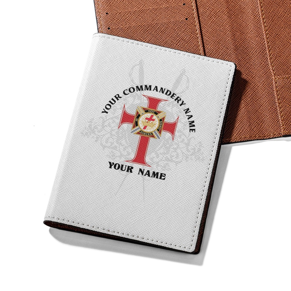 Custom Knights Templar Symbol Masonic Sword Shield White Leather ...
