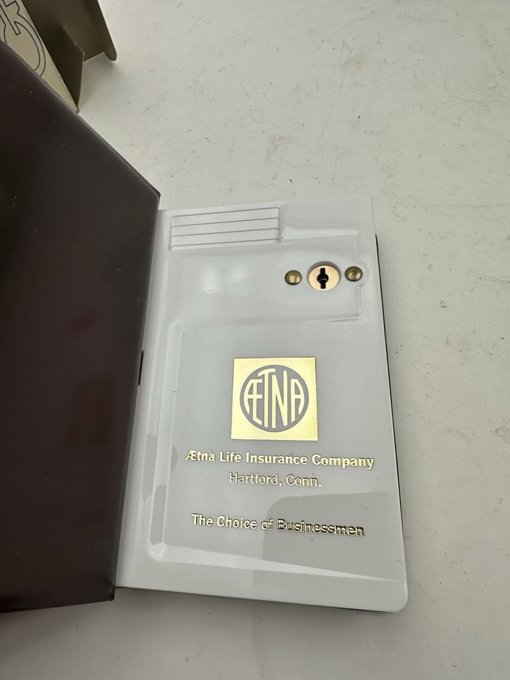 Vintage Aetna Life Insurance Company Coin Book Piggy Bank w Key New In ...