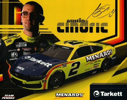 AUTOGRAPHED 2025 AUSTIN CINDRIC #2 MENARDS TARKETT NASCAR POSTCARD | eBay
