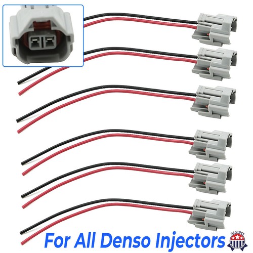 6x Denso Female Fuel Injector Connector Electrical Plug Clip Pigtail | eBay
