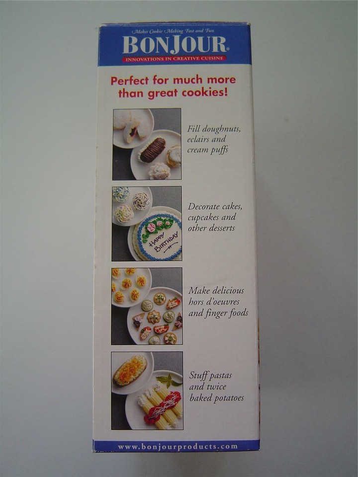 Bonjour Cookie Factory Press Food Decorator Jumbo &Regular Cooky ...
