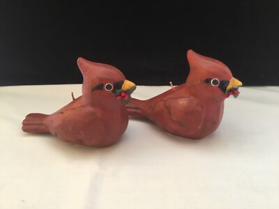 Set of 2 Red Bird Cardinal Wax Candles - new! (YY5) | eBay