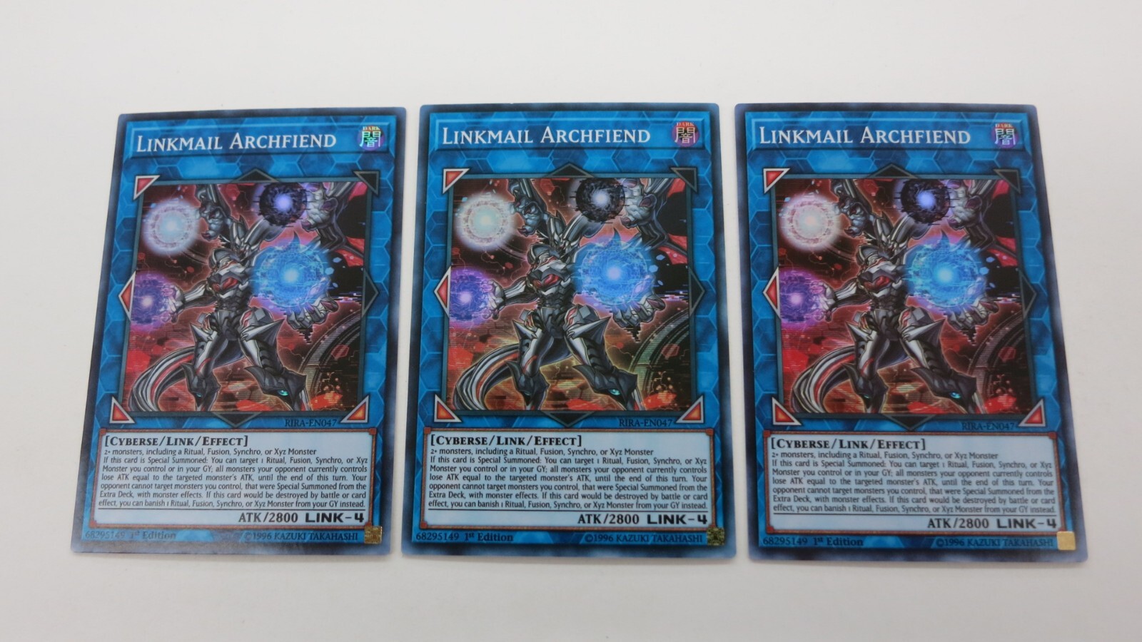 3x LINKMAIL ARCHFIEND 1ST EDITION RIRA-EN047 SUPER RARE YUGIOH NM ...