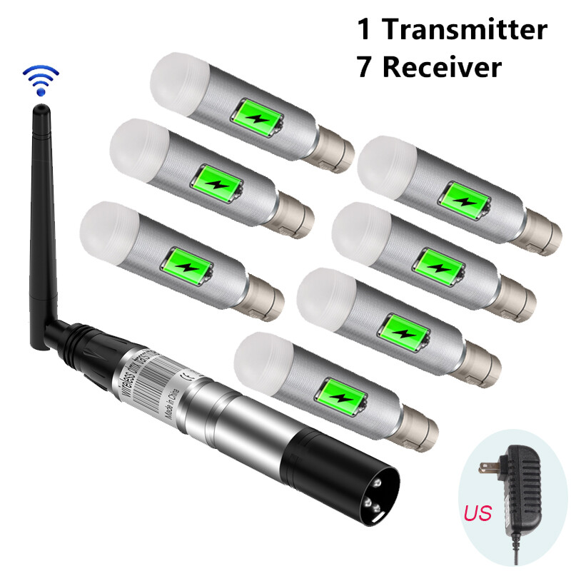 2.4G Wireless DMX512 Transmitter Rechargeable Stage DJ Light Receiver ...
