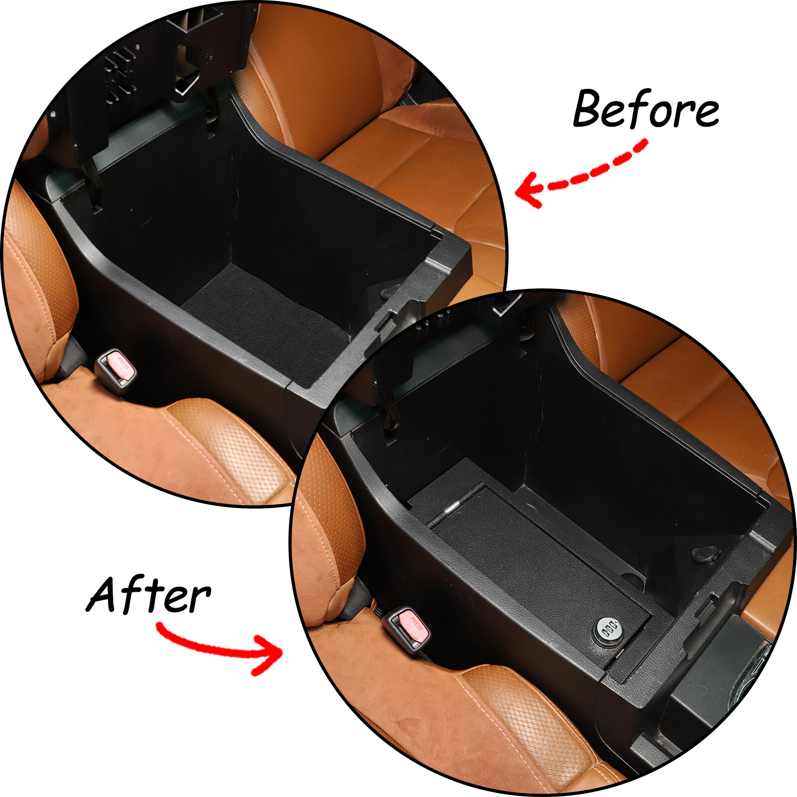 For Toyota Tundra 2014-21 Center Console Small Safe GUN Storage Lock ...