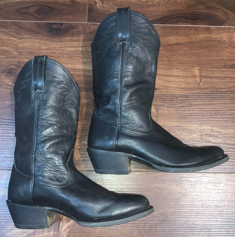 ARIAT SEDONA BLACK COWHIDE LEATHER COWBOY POINT BOOTS #34601 MEN'S 8.5 ...