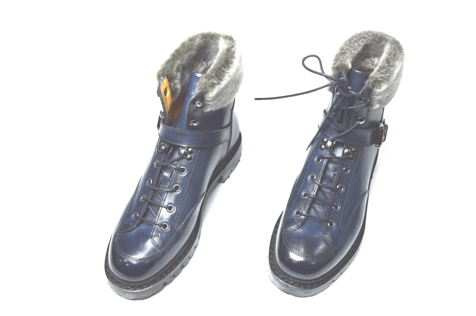 NEW SANTONI Boots Fur LIMITED EDITION Shoes Size Eu 40.5 Uk 6.5 Us 7.5 ...