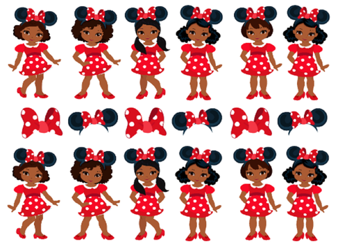 18 Minnie Mouse African American stickers for planners & scrapbooks | eBay