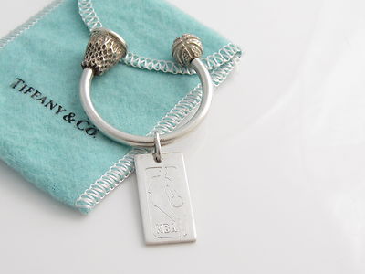 Tiffany & Co Silver NBA Basketball, Ball Basket Key Ring Key Chain ...