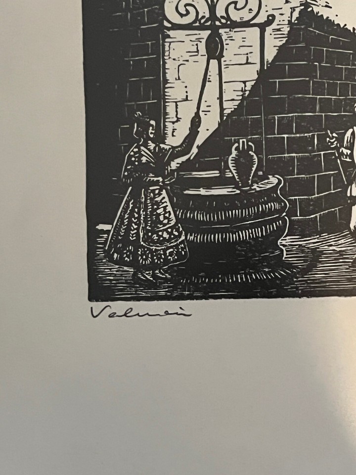 Valencia Spain Woodblock Print Juan Castells Marti Art Signed 13.5”x 9. ...