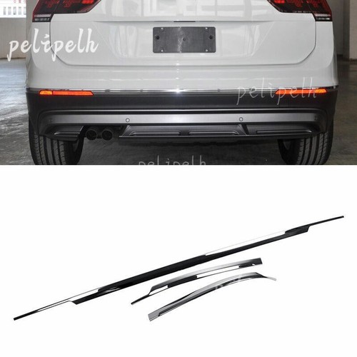For VW Tiguan 2017-2021 Chrome Steel Rear Bumper Strip Protector Cover ...