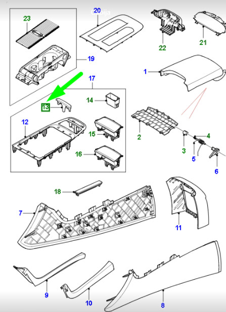 Jaguar Front Console Release Button OEM C2D20372 for sale online | eBay