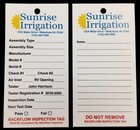 Backflow Inspection Tags - Custom Print - Waterproof - UV Resistant ...