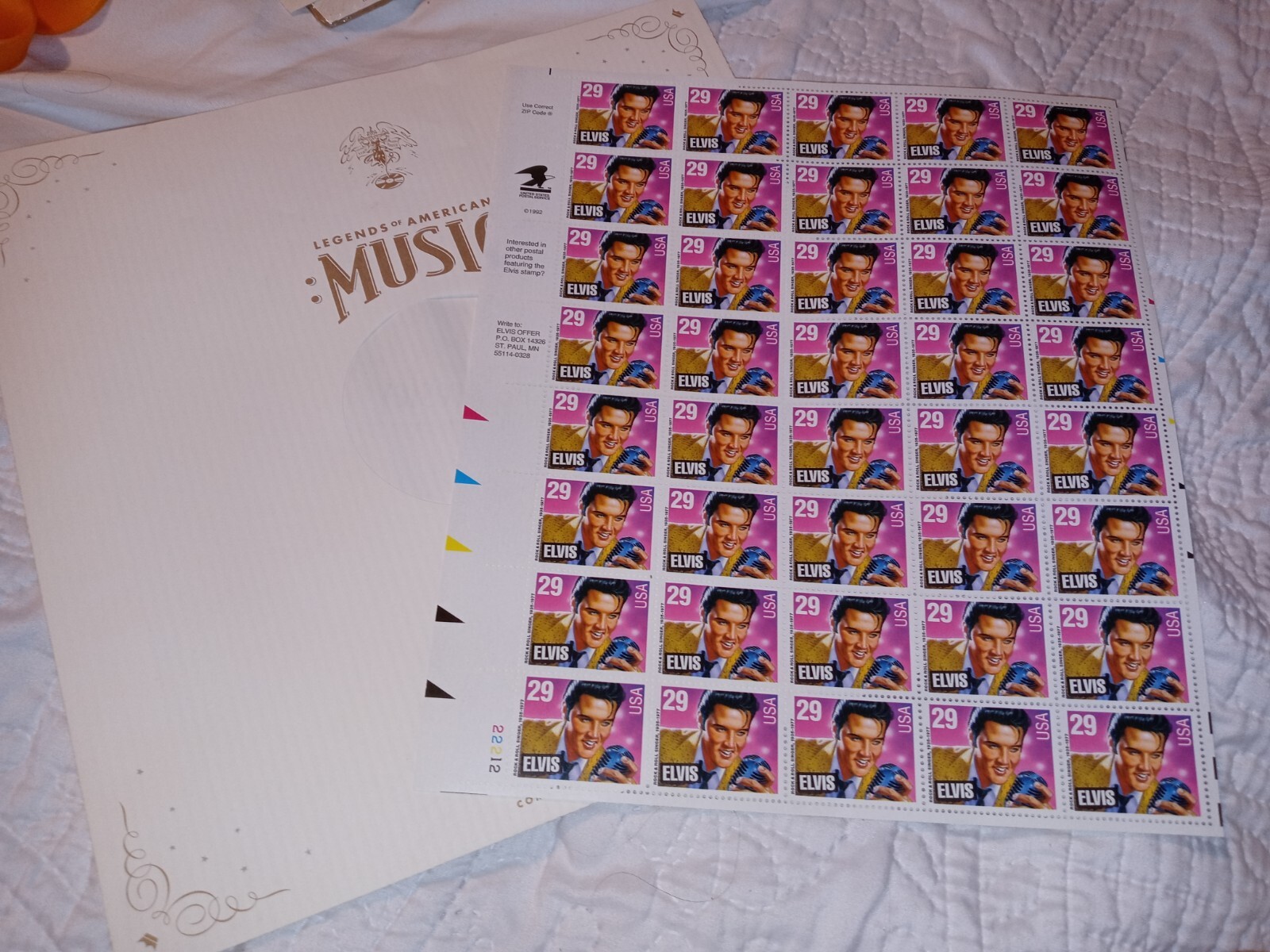 Elvis Presley 29 Cent Stamps full Sheet of 40 - Pink | eBay