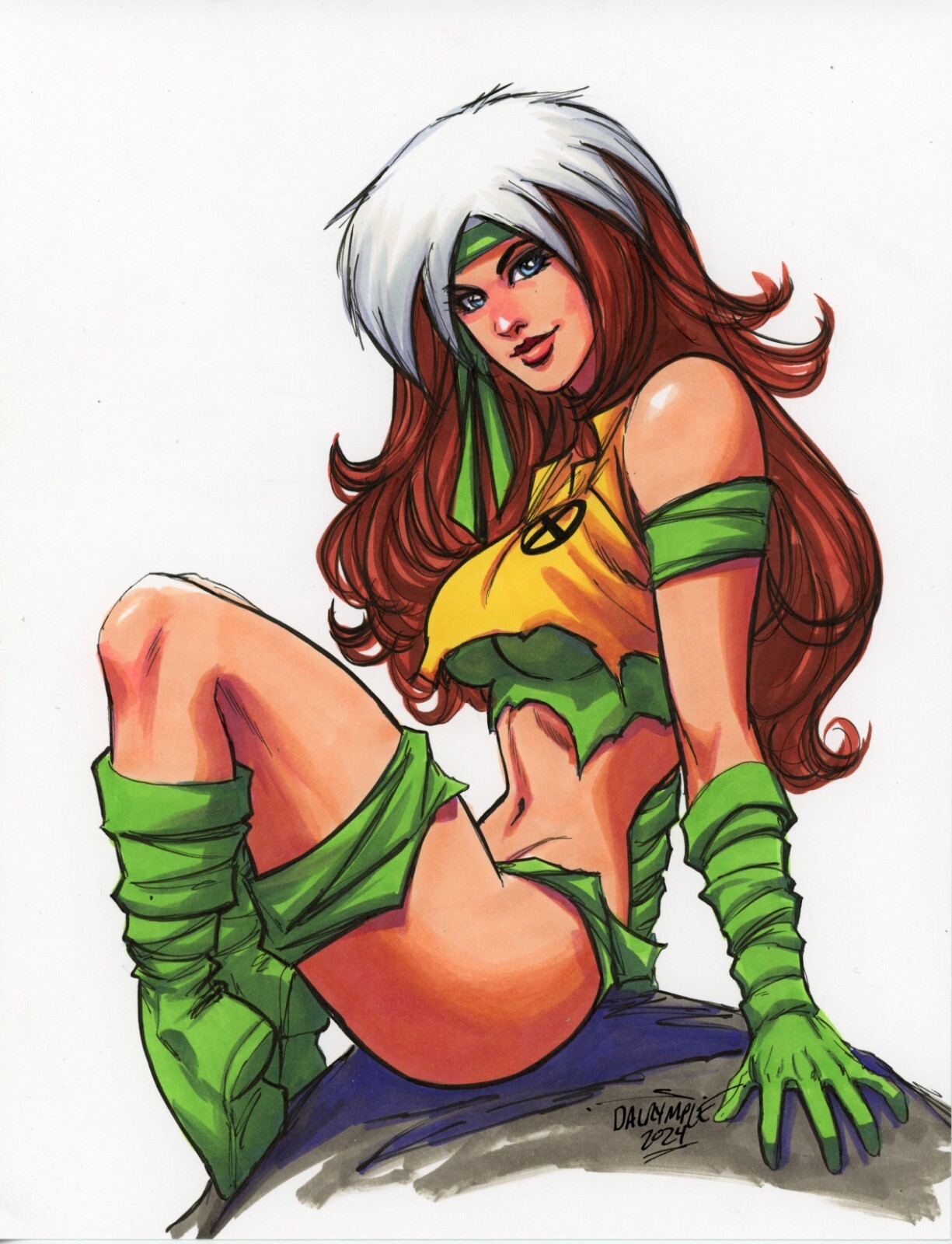 Sexy Rogue X-Men Savage Land Pin Up Wolverine Phoenix original art | eBay
