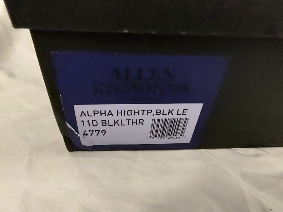 NEW Allen Edmonds "ALPHA" Lace-Up High-Top Casual Sneakers 11 D Black ...