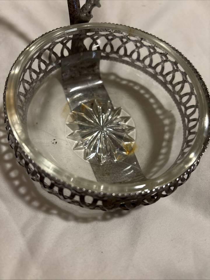 Vintage Silver Plated Glass Candy Dish | eBay