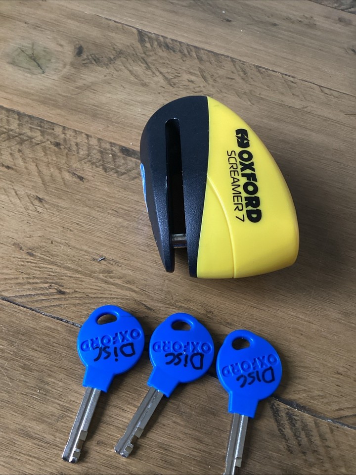 Oxford Screamer 7 Motorcycle Disc Lock Alarm 7mm Motorbike Scooter And ...