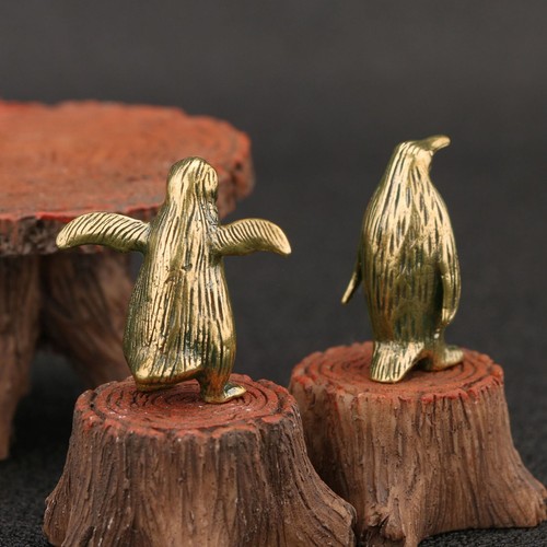 Brass Penguin Figurine Small Statue Home Ornaments Animal Figurines ...