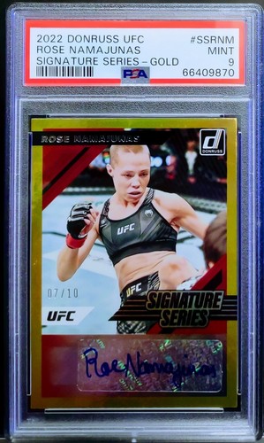 2022 Panini Donruss UFC ROSE NAMJUNAS Auto AUTOGRAPH GOLD #07/10 "POP 1 ...