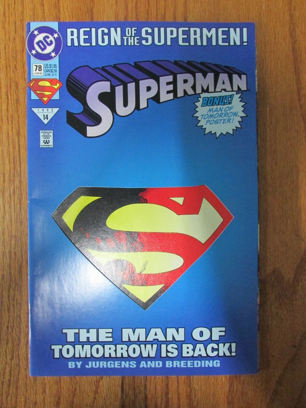 COMIC BOOK - DC COMICS - SUPERMAN NO 78 JUNE 1993 WITH POSTER | eBay
