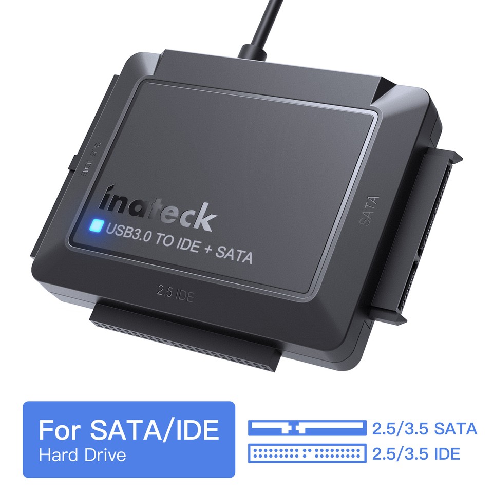 USB 3.0 to IDE & SATA External Hard Drive Reader 2.5" 3.5" HDD SSD ...