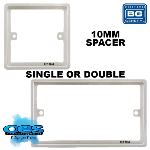 BG 10MM 1G SINGLE 2G DOUBLE SPACER FRAME LIGHT SWITCH SOCKET BACK BOX ...