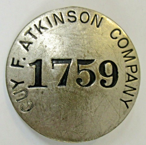 vintage GUY F. ATKINSON CO. employee metal badge pinback pin ^ | eBay