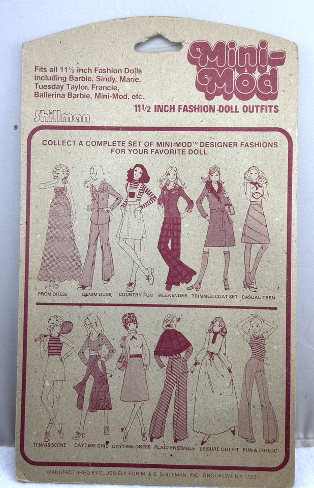 VINTAGE SHILLMAN BARBIE CLONE MINI MOD LEISURE DRESS OUTFIT NRFB | eBay