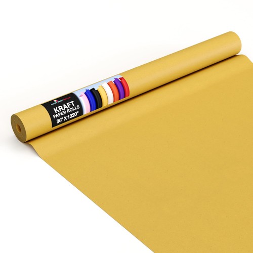 Yellow Kraft Paper Roll 36" X 1320" (110' Ft) Colored Paper Roll ...