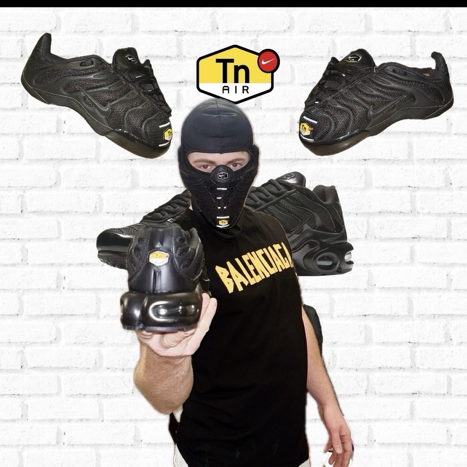 Nike Tn Triple Black Face Mask / Art Piece Free New Balaclava Included ...