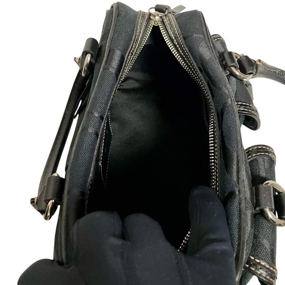 COACH Mini Boston Bag Legacy 6231 Black Turn Lock with Charm Designer ...