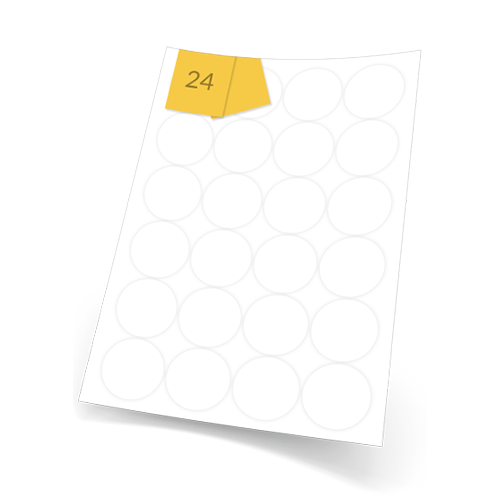 White Round Labels on A4 Sheets | Self Adhesive Sticky Circle Labels ...