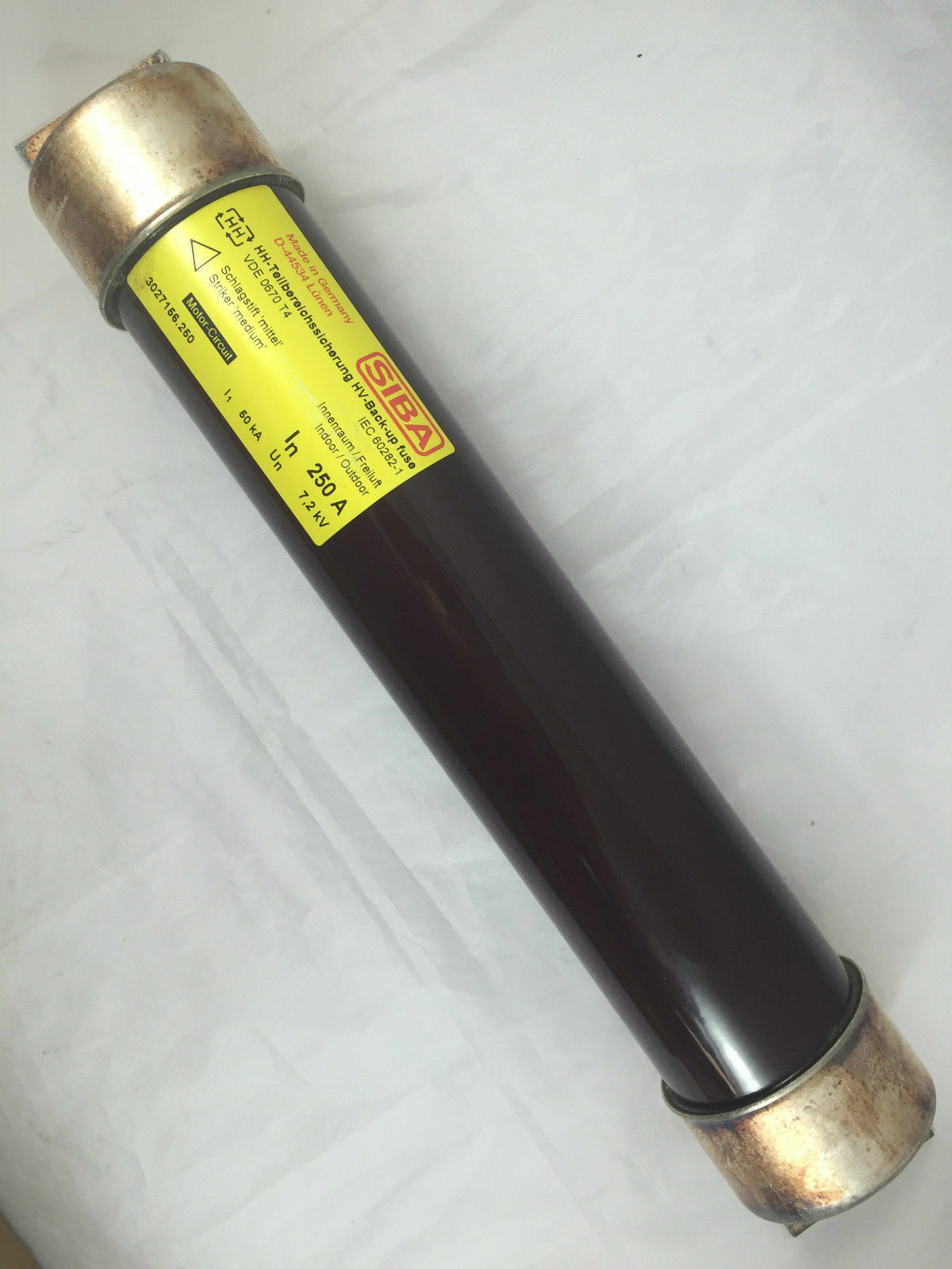 SIBA 3027156.250 High Voltage Fuse Link HV-Back-up 250A 7,2kV BS2692 | eBay