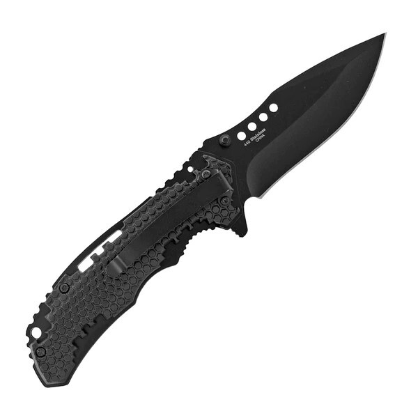 SG-KS1696BK 4.5 inch Hi Tech Grip Spring Assisted Pocket Knife - Bla ...
