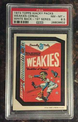 1973 Topps Wacky Packages Weakies 1st Series White Back PSA 8.5 NM-MT+ ...