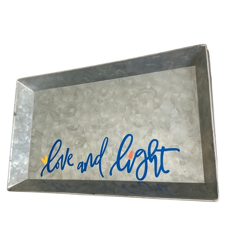 Love & Light Hanukkah Galvanized Metal Hanukkah Menorah Drip Tray | eBay